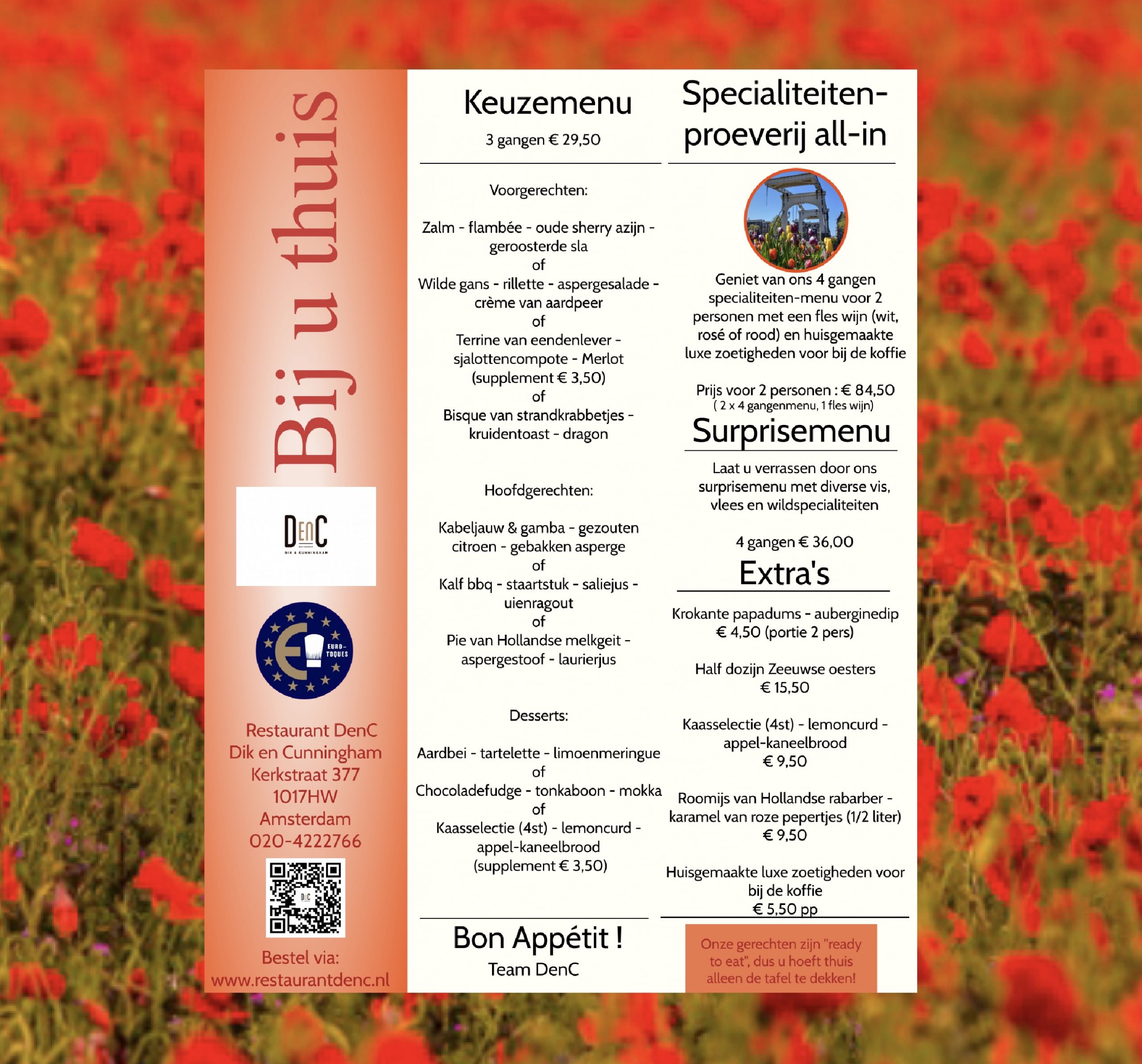 Menukaart | Restaurant DenC